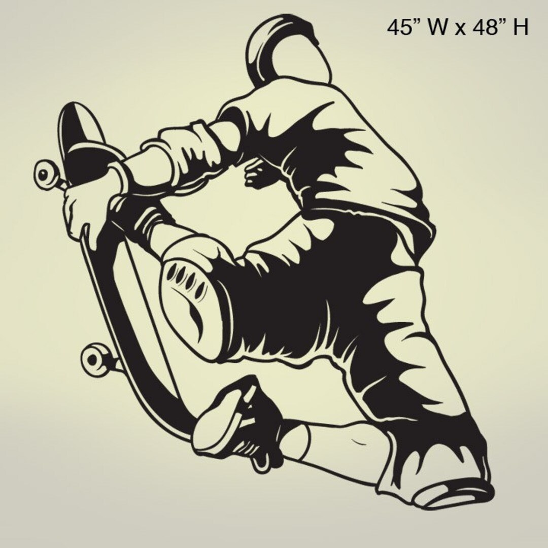 Vinyl Wall Decal Sticker Extreme Skater Jumping 282A - Etsy