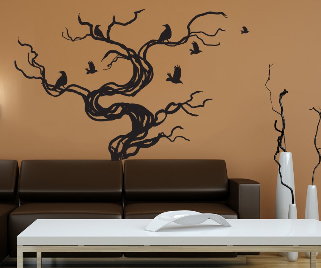 Vinyl Wall Decal Sticker Crows Tree Gfoster172b - Etsy