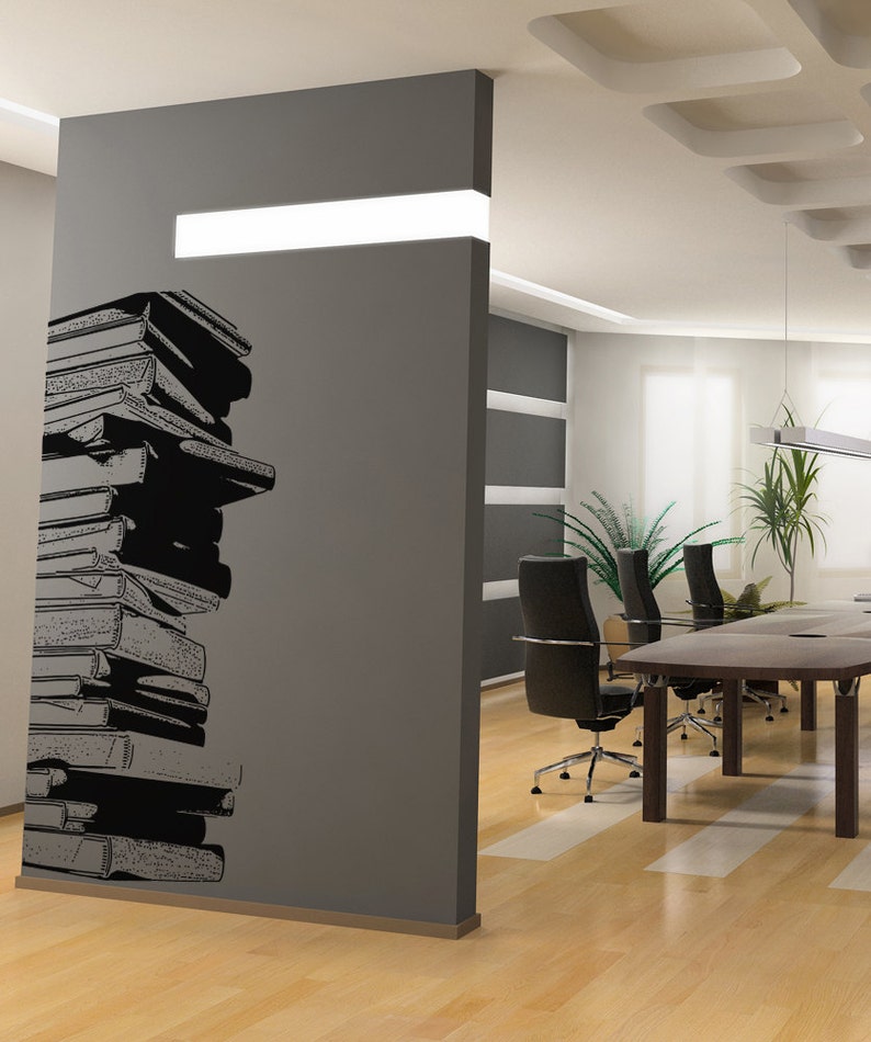 Stack of Library Books Vinyl Wall Decal Sticker. black Color - Etsy