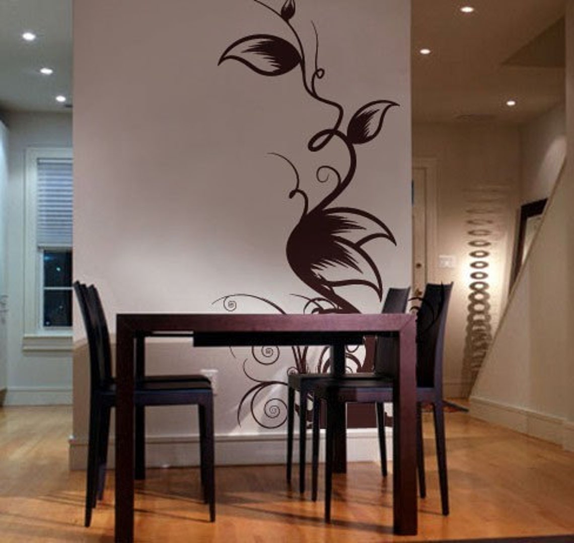 Vinyl Wall Decal Sticker Floral Leaves Swirls 322A - Etsy