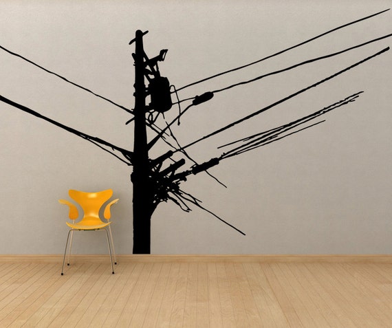 Power Lines Vinyl Wall Decal Sticker. Urban Industrial Theme - Etsy