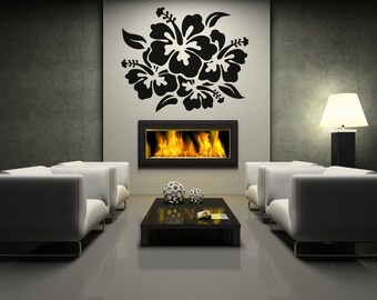 Hawaiian Hibiscus Flowers Vinyl Wall Decal Sticker. OS_AA240 | Etsy