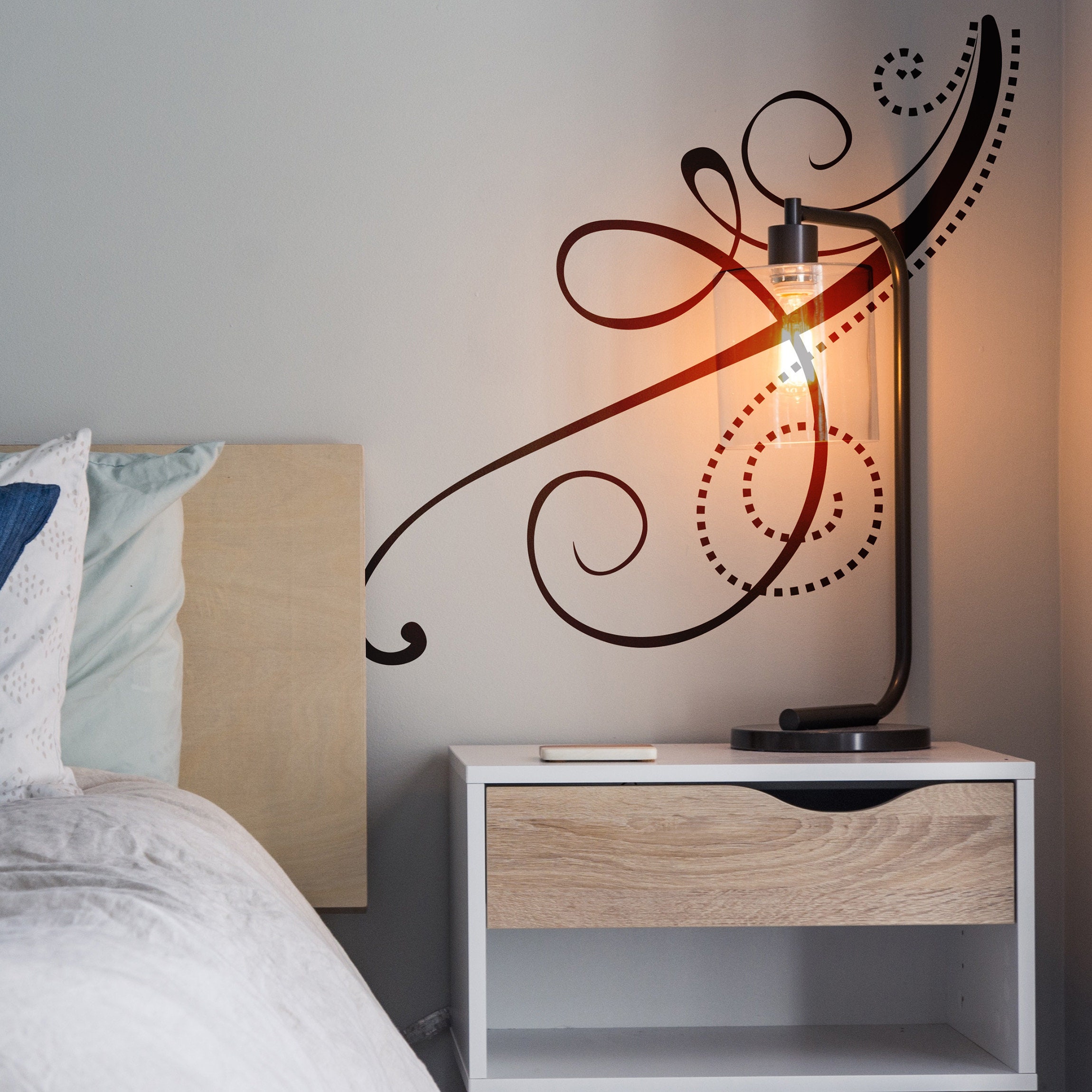Swirl Pattern Wall Decal Sticker. Classic Wall Art Decor. Bedroom Wall ...