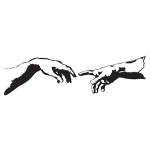 The Creation of Adam Vinyl Wall Decal Sticker. Michelangelo’s Famous ...