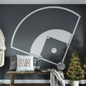 Baseball Field Diagram Wall Decal. Baseball Stadium. Baseball Player ...