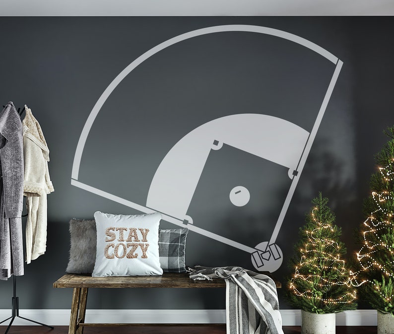 Baseball Field Diagram Wall Decal. Baseball Stadium. Baseball Player ...