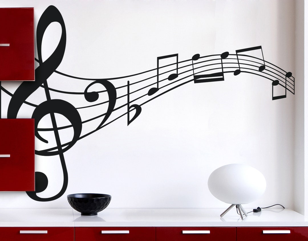 Music Note Vinyl Wall Decal Sticker. Music Class Room Studio - Etsy