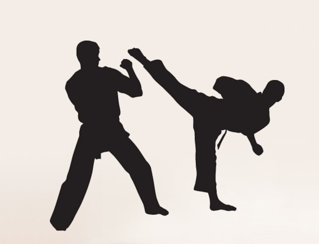 Karate Wall Decal Sticker. Pair of Karate High Kick Decal Martial Art ...