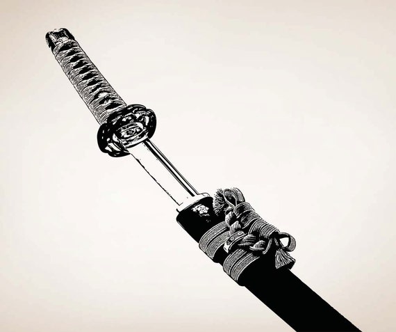 Vinyl Wall Decal Sticker Samurai Sword 5300s | Etsy