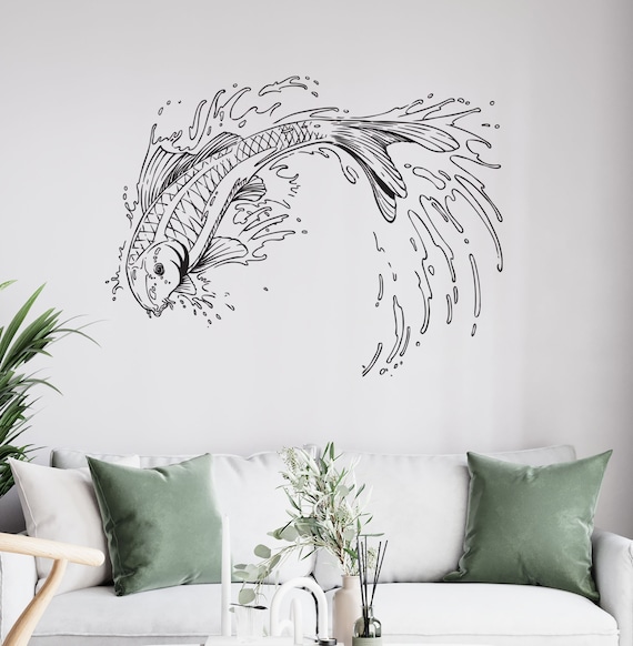 Japanese Koi Fish Wall Decal Sticker. Japan Home Decor - Etsy