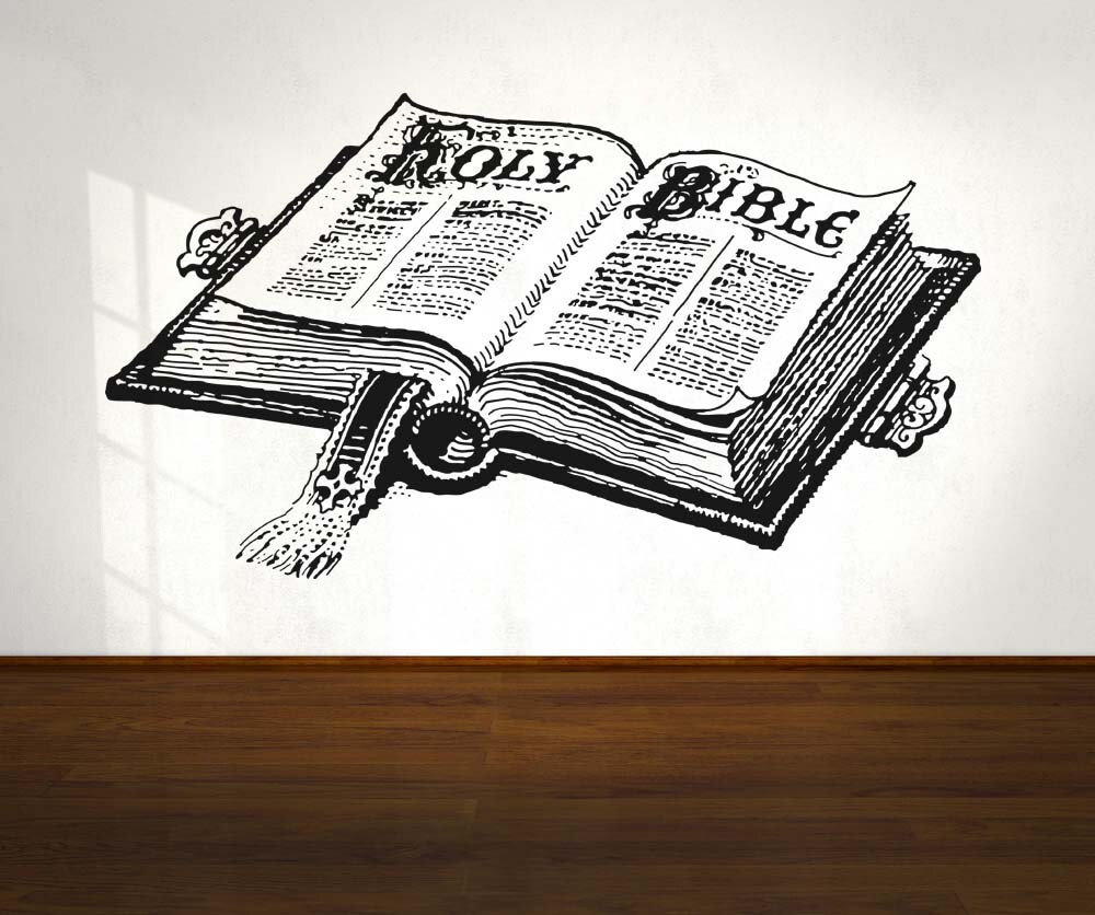 Bible Vinyl Wall Decal Sticker. Church Wall Decor. Holy Bible Wall Art ...