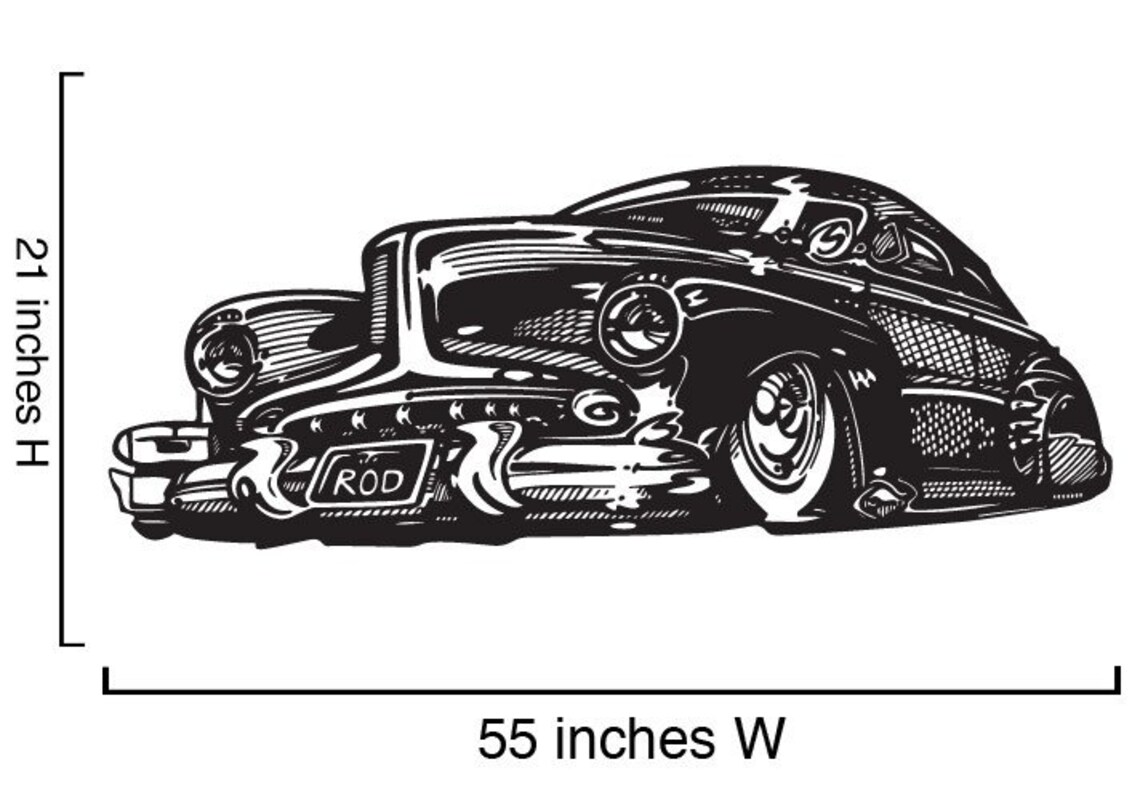 Vinyl Wall Decal Sticker Hot Rod 669 | Etsy