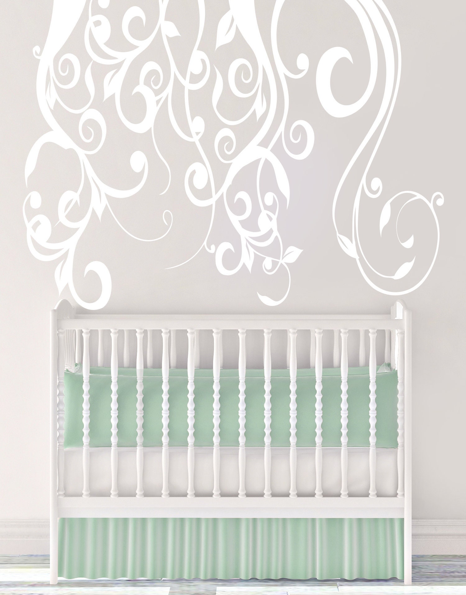 Swirl Flower Floral Garden Vinyl Wall Decal Sticker. Perfect | Etsy