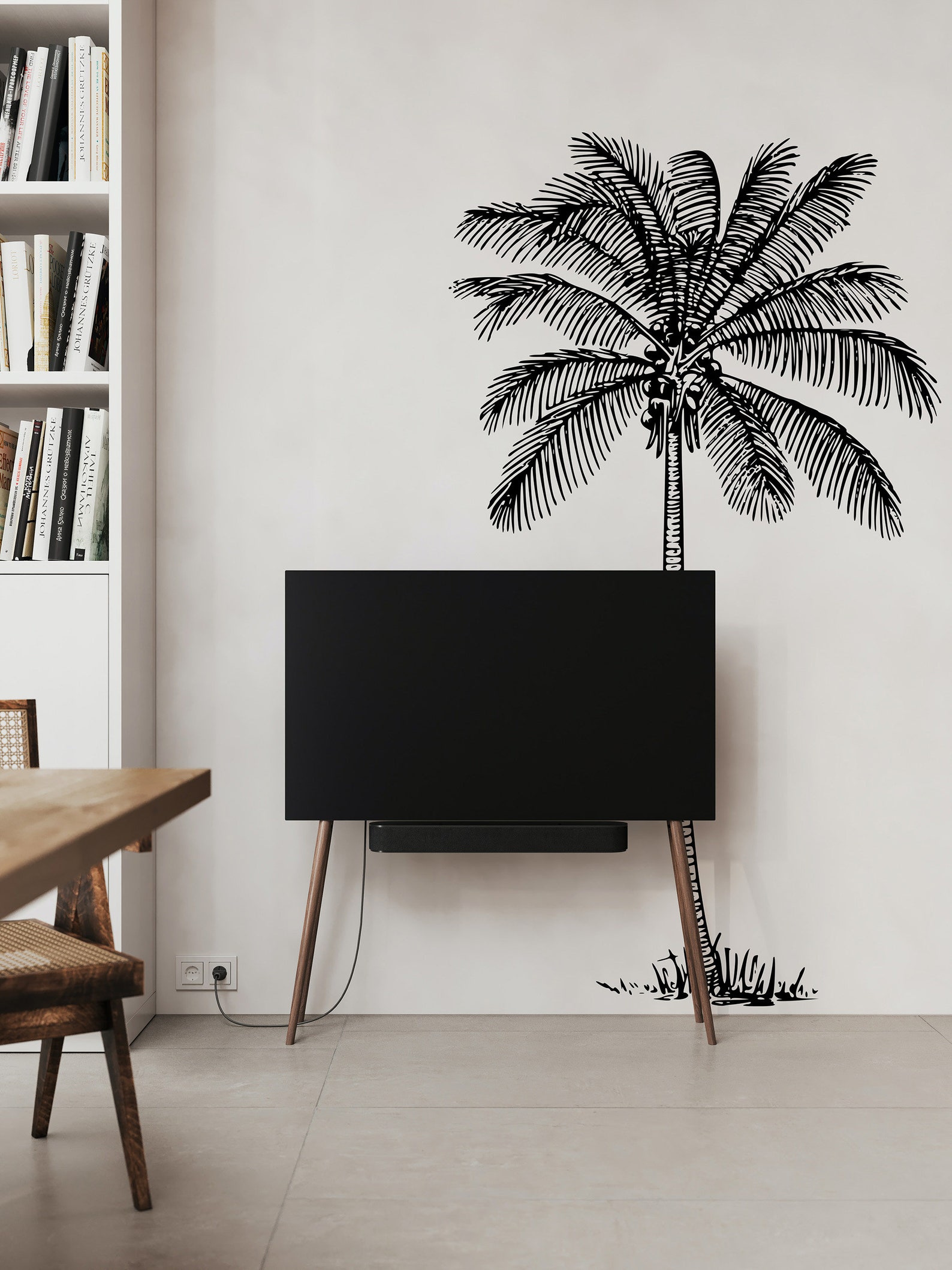 Coconut Palm Tree Wall Decal Sticker. Bedroom Decor. Bathroom Tree Wall ...