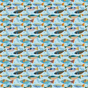 Fish Print, Fish Art, Underwater Fish Wallpaper Peel and Stick Wall ...