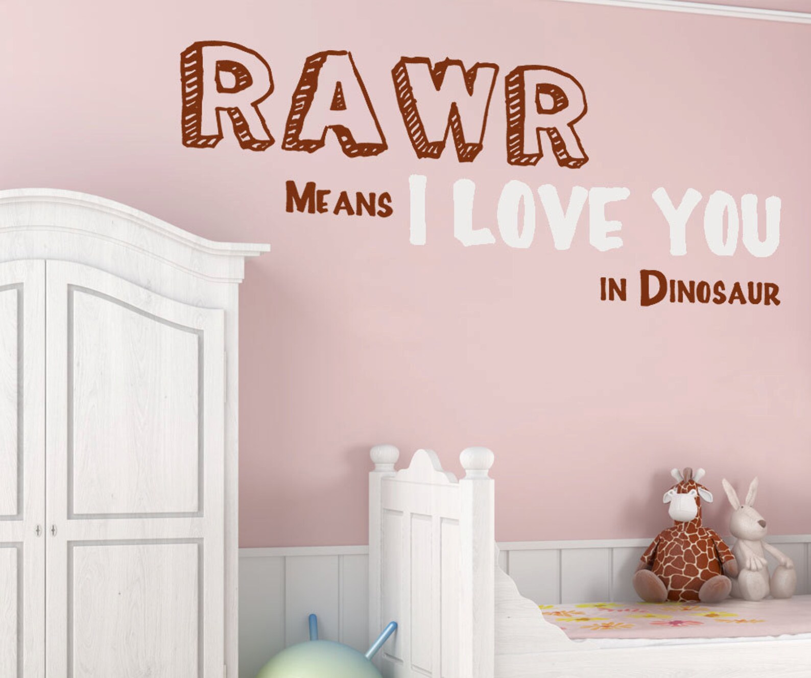 Vinyl Wall Decal Sticker Rawr in Dinosaur Means I Love You - Etsy