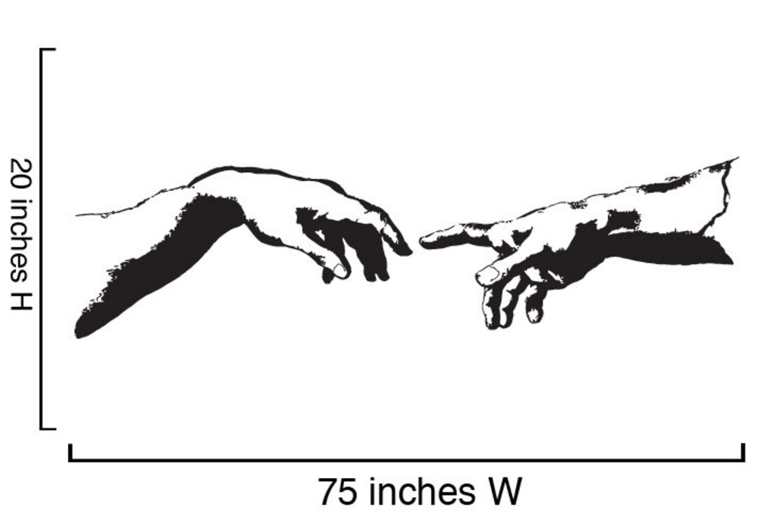 The Creation of Adam Vinyl Wall Decal Sticker. 21in H X 75in - Etsy