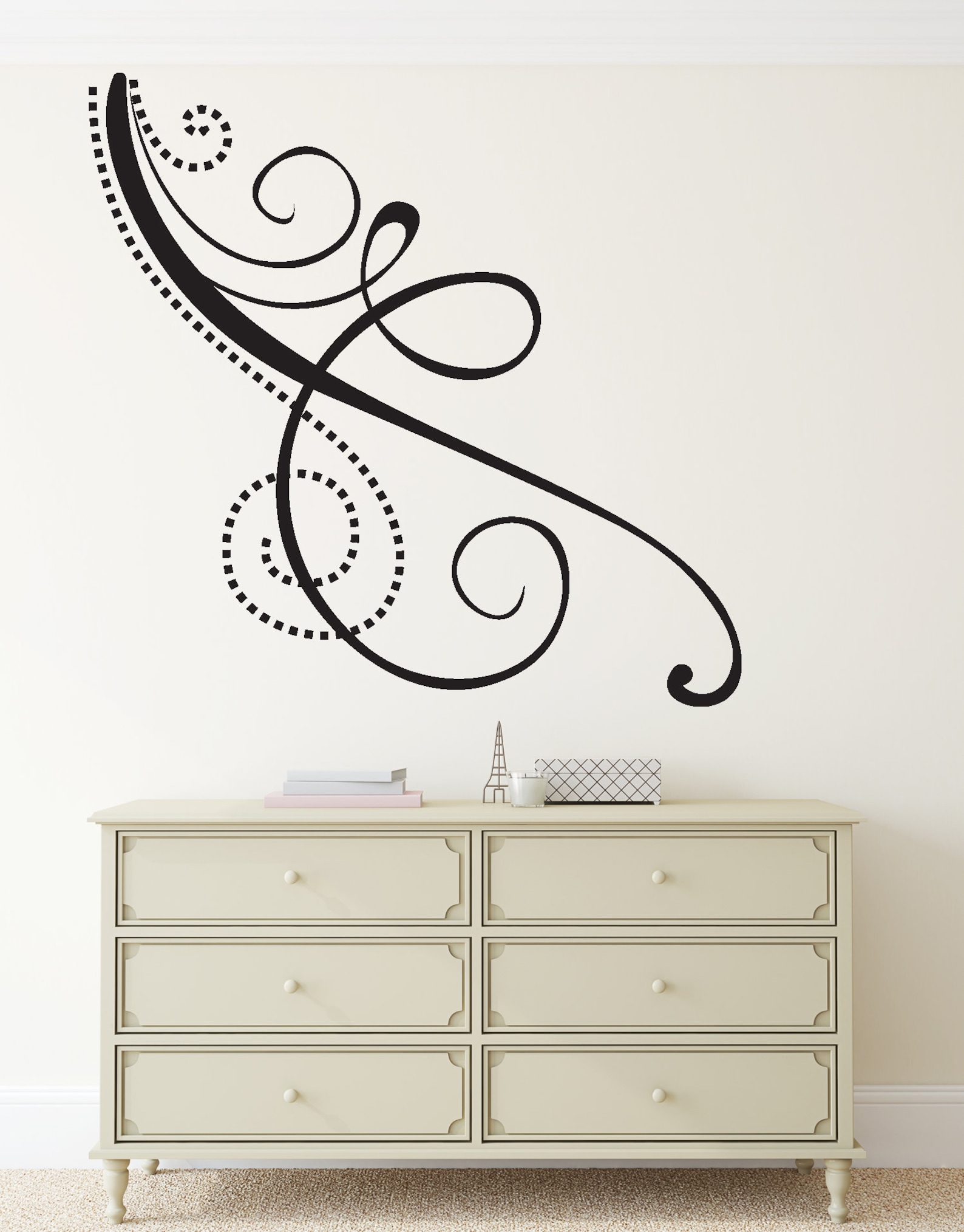Swirl Pattern Wall Decal Sticker. Classic Wall Art Decor. Bedroom Wall ...