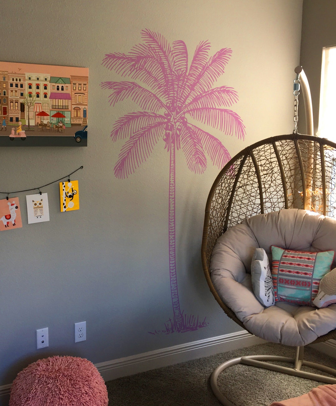 Coconut Palm Tree Wall Decal Sticker. Bedroom Decor. Bathroom Tree Wall ...