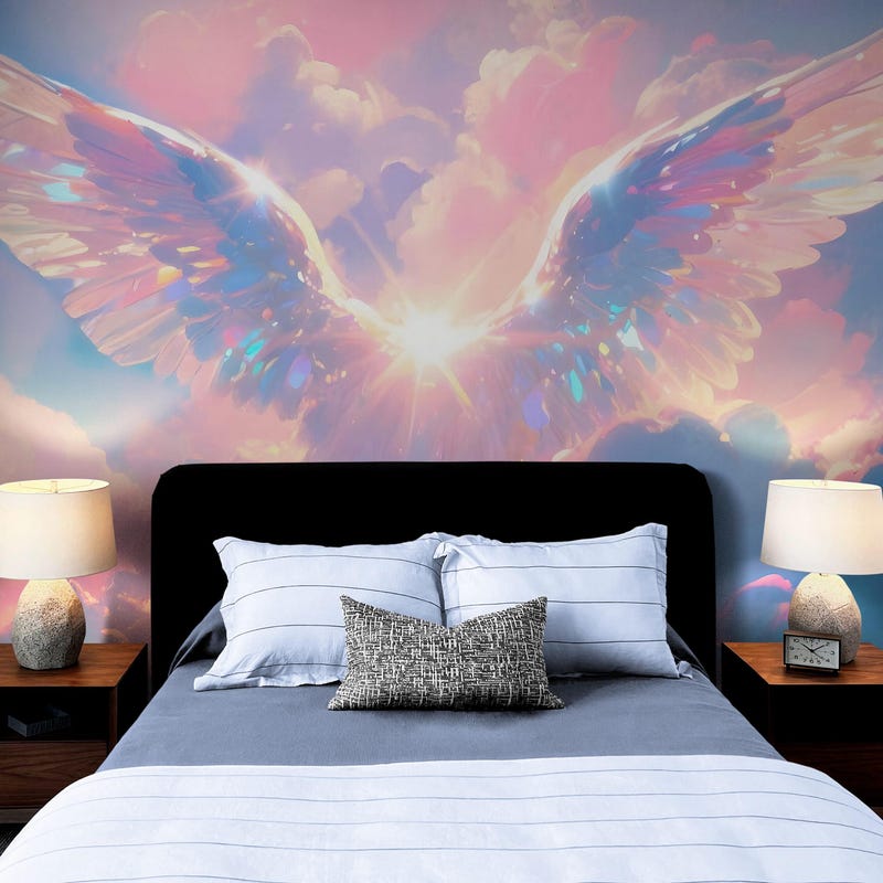 Wallpaper Mural Angel - Etsy