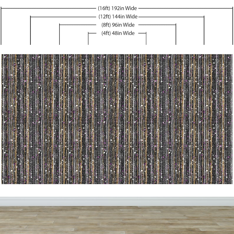 Gold Stripe Vertical Line Wall Mural. Glamour Classy Dots | Etsy