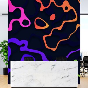 Colorful Abstract Fluid Lines Wallpaper. Modern Liquid Home Design ...