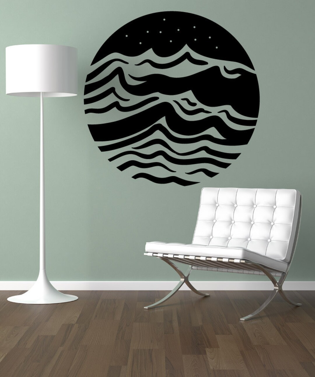 Vinyl Wall Art Decal Sticker Waves Circle Osmb1243m - Etsy