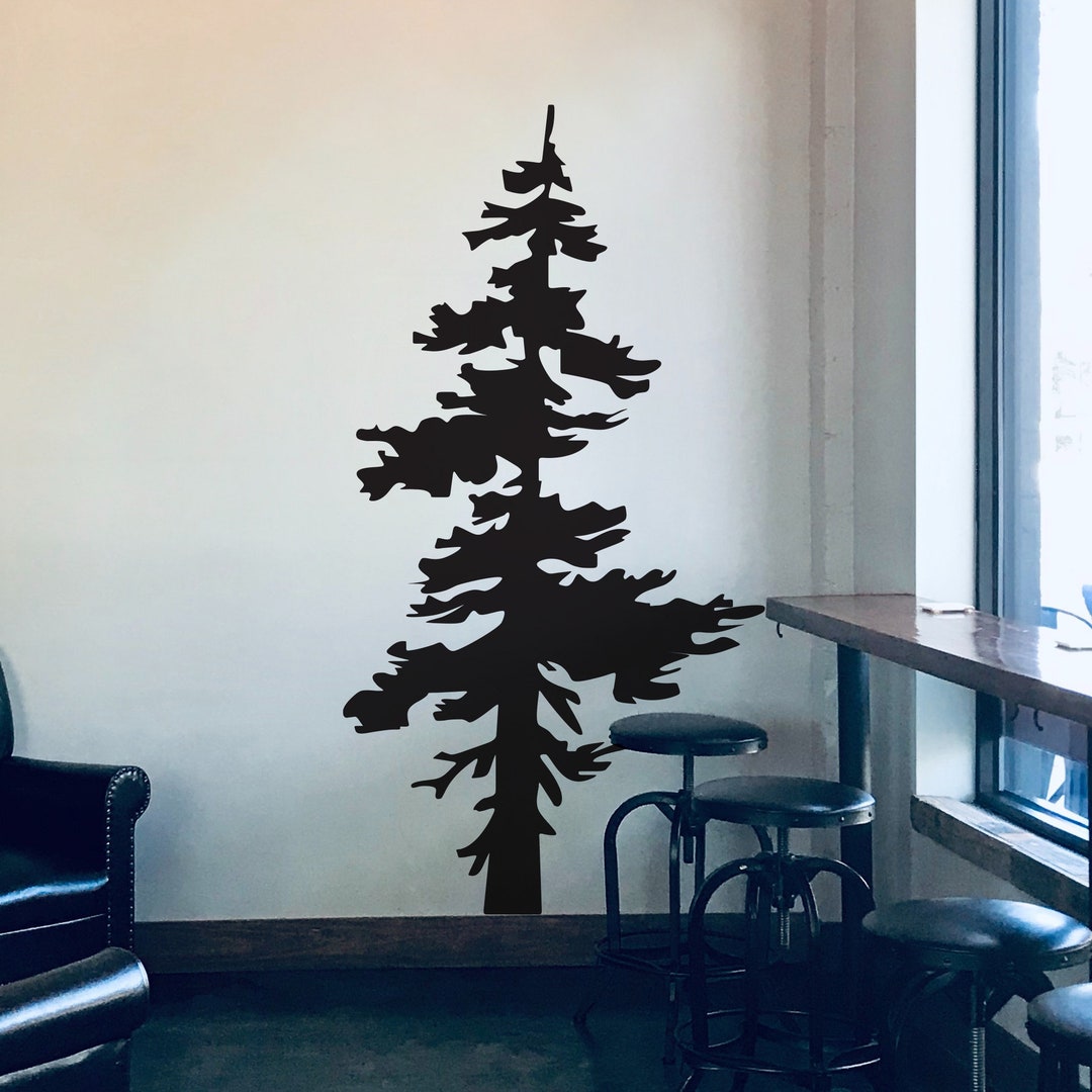 Pine Tree Wall Decal Sticker. Nursery Tree Wall Art. Bedroom Wall ...