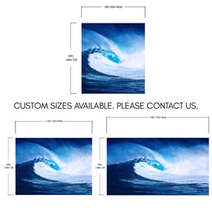 Surf Wave Wallpaper Peel and Stick Mural. Blue Ocean Waves Wall Mural ...