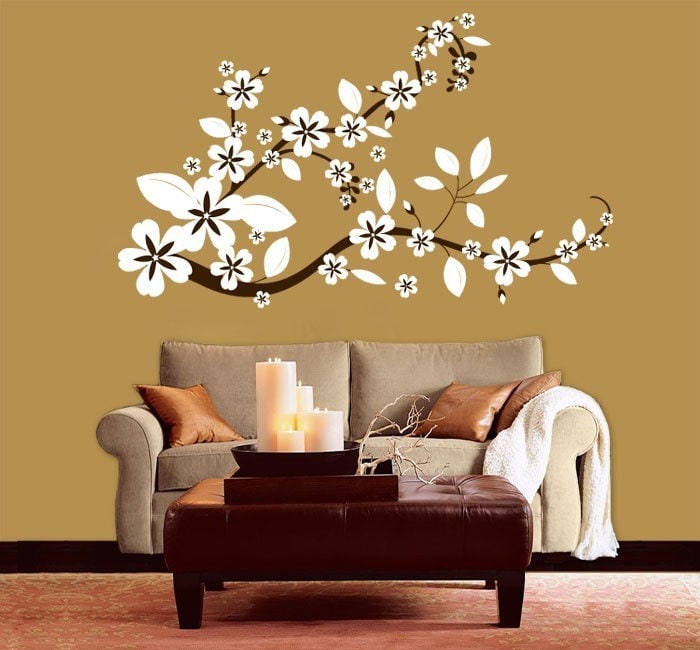 Vinyl Wall Decal Sticker Flower Floral Asian Blossom Item 284A - Etsy