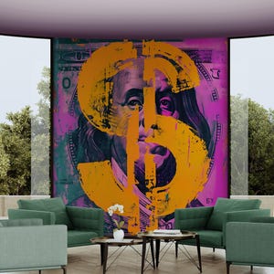 Office Wallpaper. Money, Wealth, Success, Ambition Art Wall Sign. Money ...