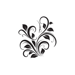 Swirl Flower Floral Vinyl Wall Decal Sticker. Living Room Wall Art ...