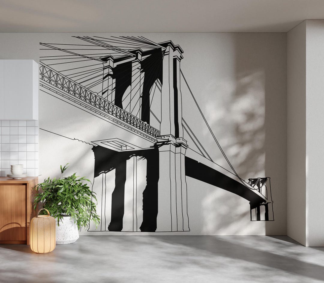 Brooklyn Bridge Wall Decal Sticker. New York City Wall Decor. NYC Urban ...