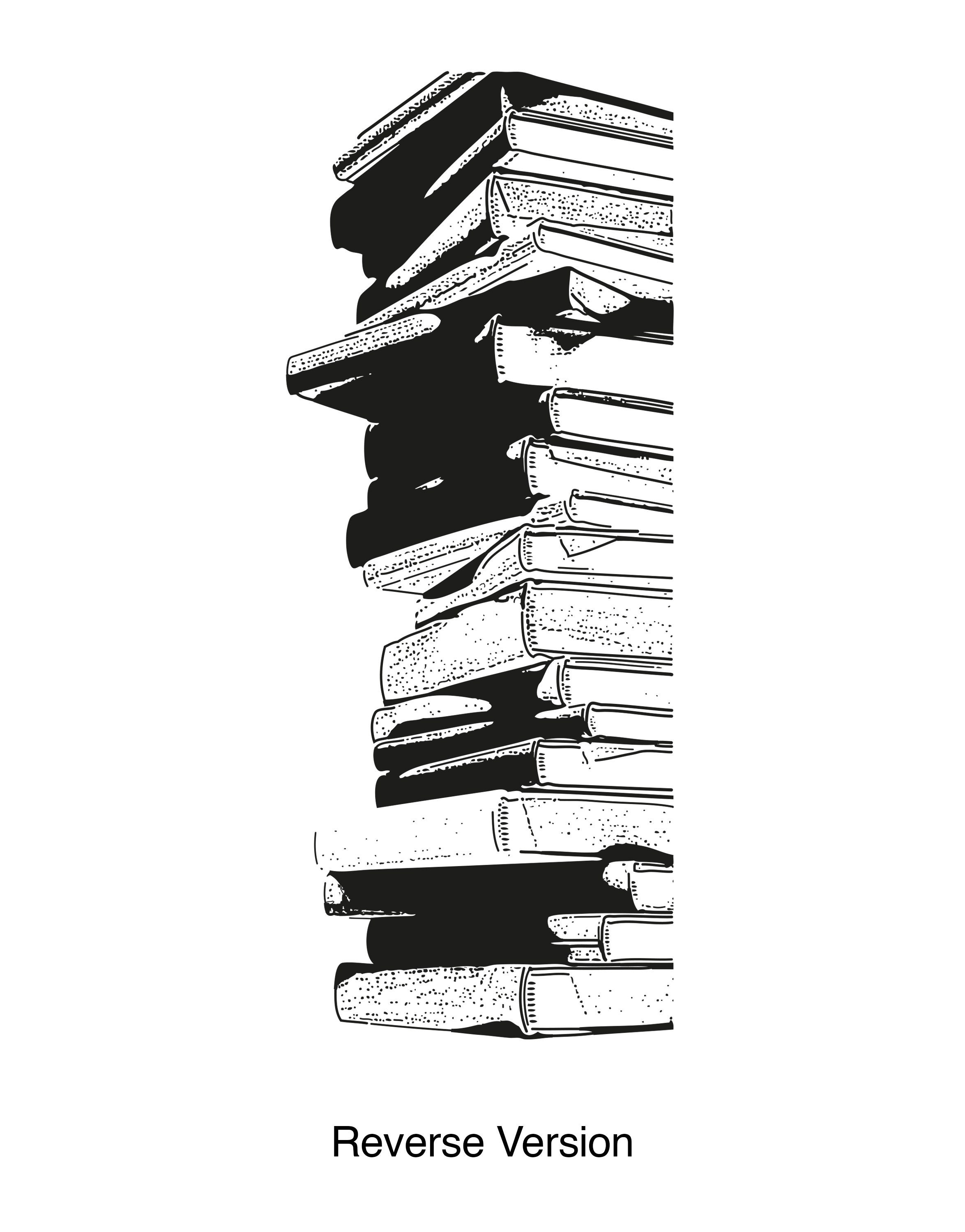 Stack of Library Books Vinyl Wall Decal Sticker. Black Color | Etsy