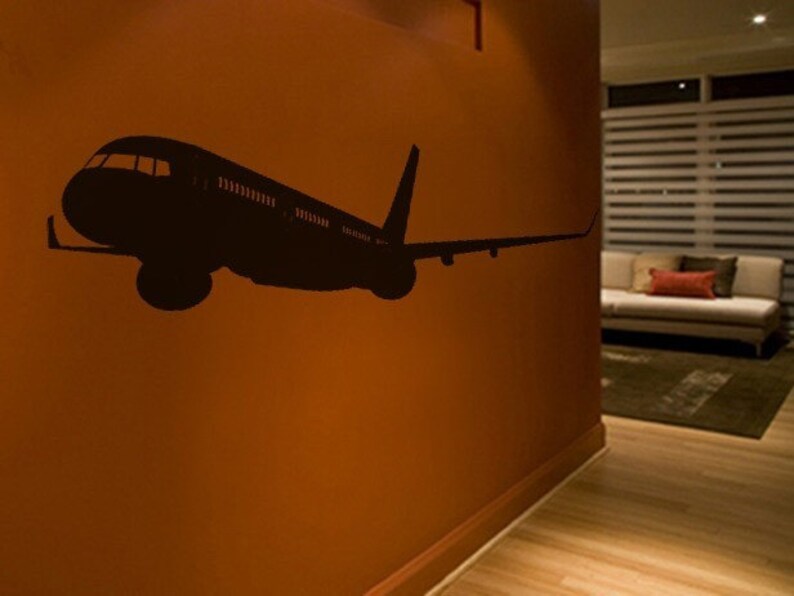 Airplane in Flight Vinyl Wall Decal Sticker. Aeronautic Theme Decor ...
