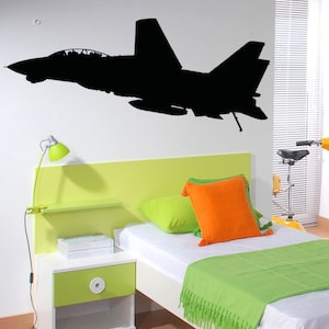 Fighter Jet Wall Decal Sticker. Military Theme Decor. Jet Silhouette ...