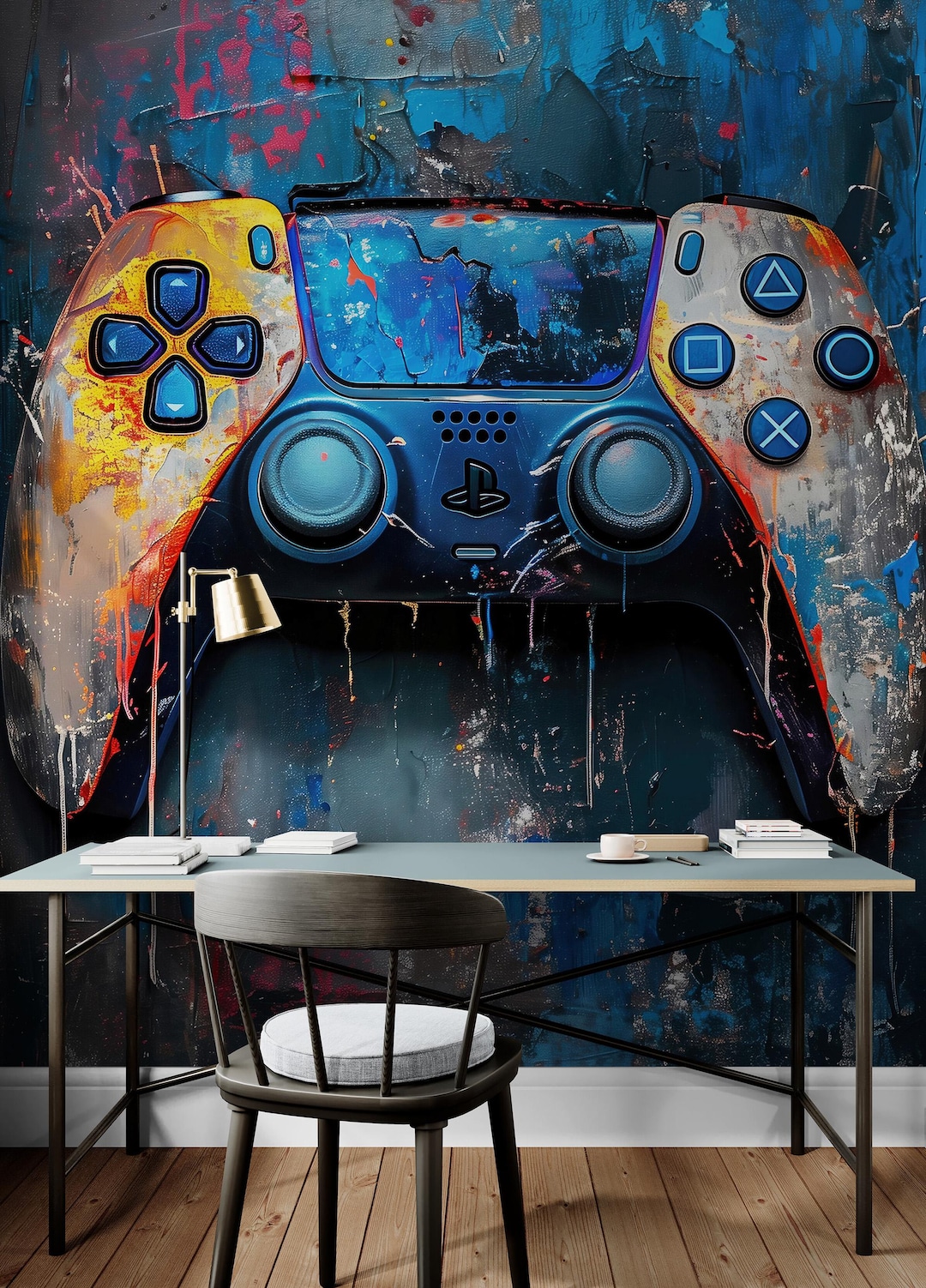 Gamer Room Wallpaper Mural. Graffiti Urban Style Decor. Game Controller ...