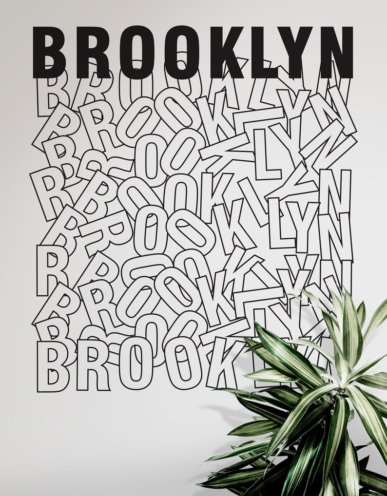Brooklyn Sign Wall Decal NYC Sticker Wall Art Urban Decal Sticker New ...