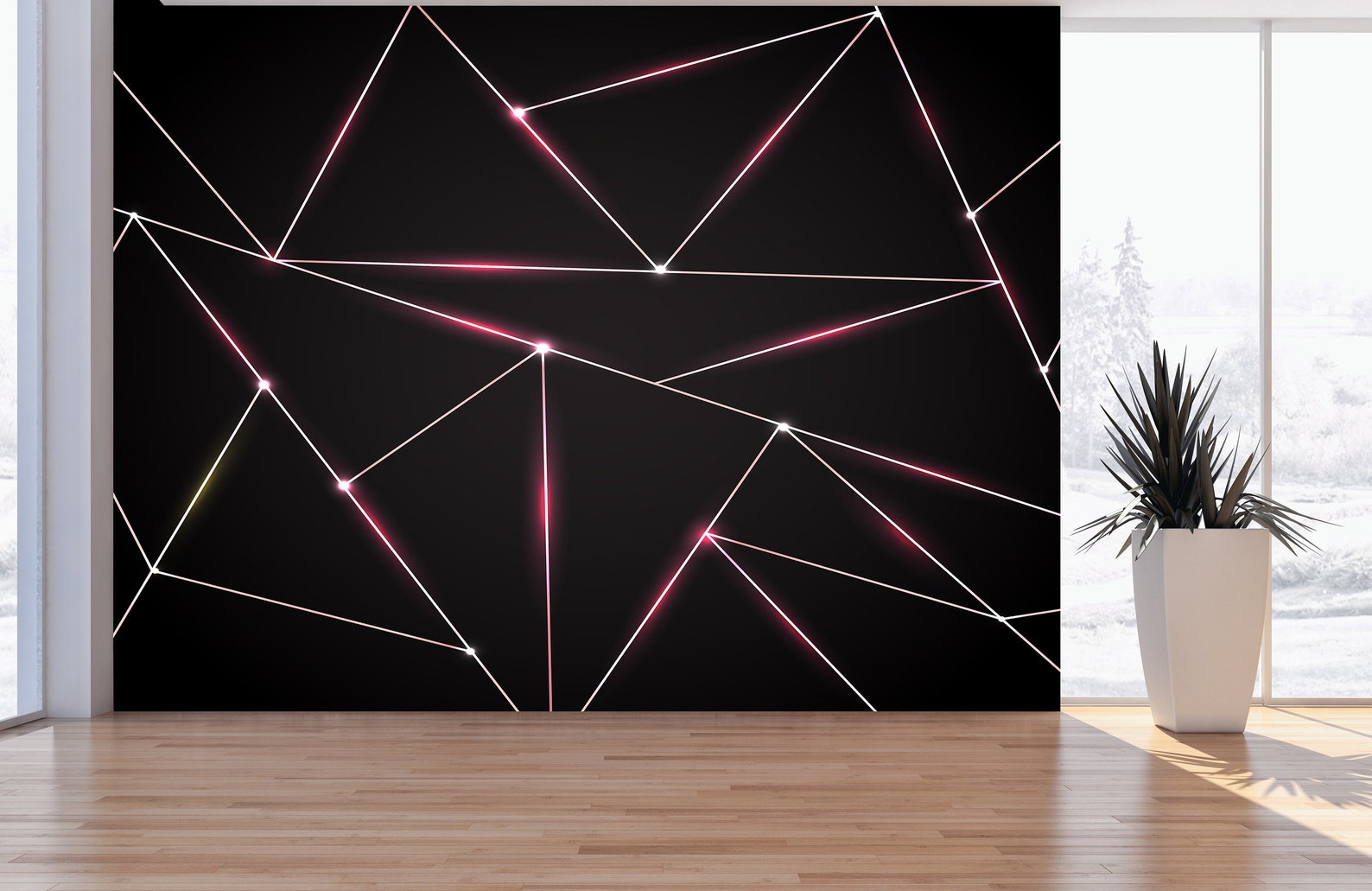 Luxury Polygonal Triangle Pattern Lines Shape. Peel and Stick Wall ...