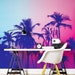 Miami Tropical Palm Tree Vice Color Wall Mural. Bright Miami - Etsy