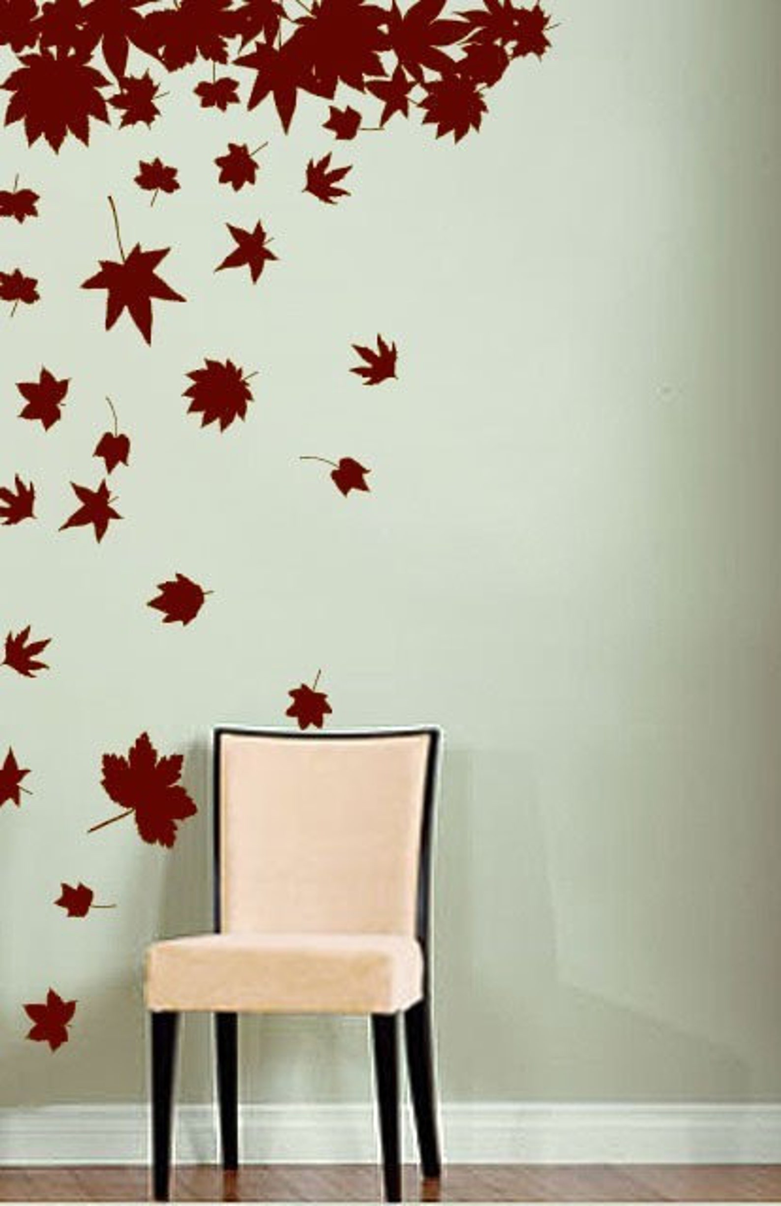 Vinyl Wall Decal Sticker Big Autumn Tree Leaves Falling 243A - Etsy