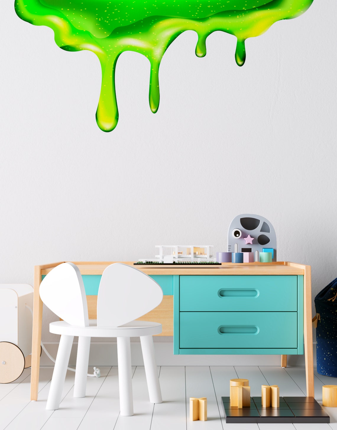 Green Slime Ooze Dripping Wall Decal Graphic. Kids room home | Etsy