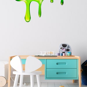 Green Slime Ooze Dripping Wall Decal Graphic. Kid’s Room Home Decor ...