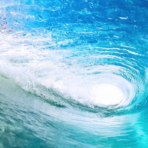 Surf Blue Ocean Waves, Surfing Barrel Roll Wave Wallpaper Peel and ...