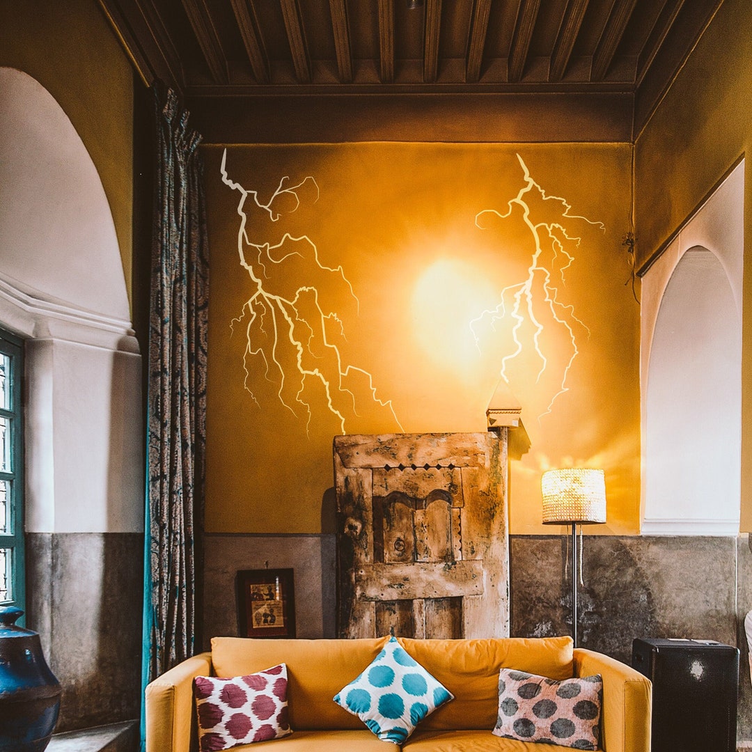 Lightning Bolts Wall Decal Sticker. Set of 2 Lightning Bolts. Bedroom ...