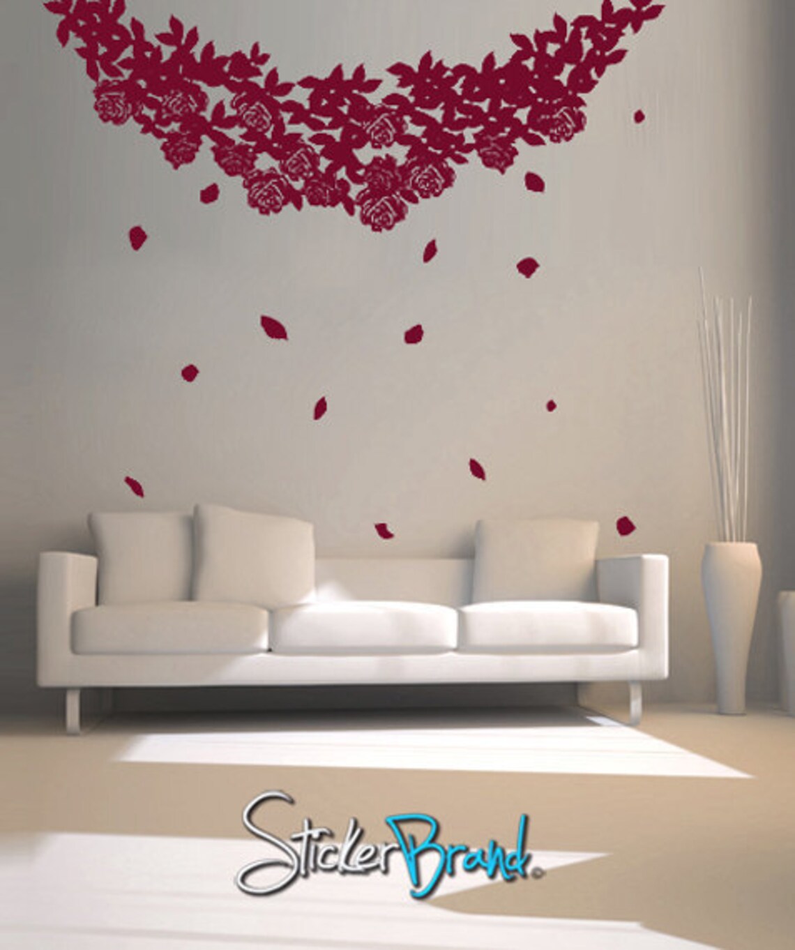 Vinyl Wall Decal Sticker Hanging Flower Roses Gfoster158b - Etsy