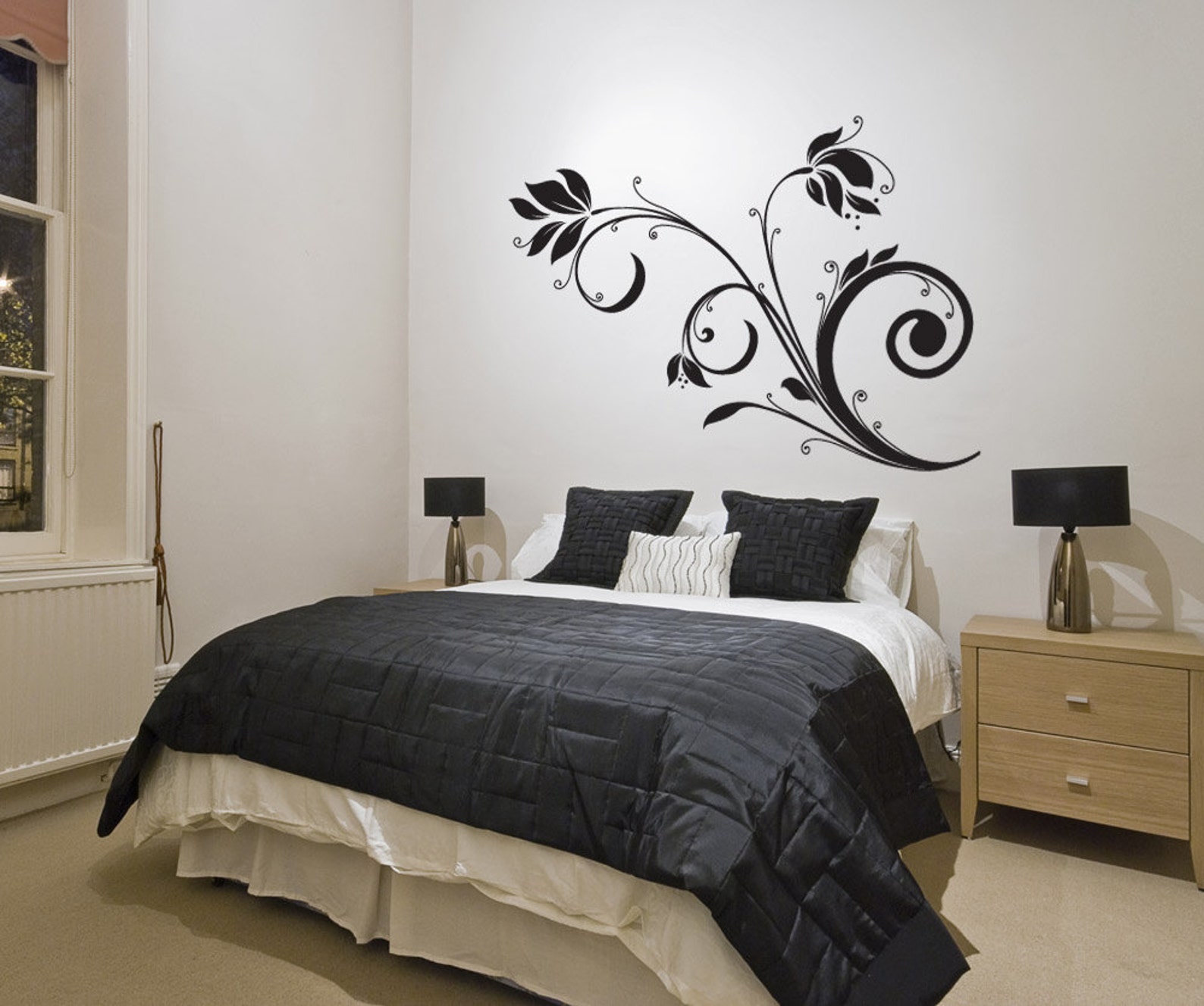 Stickerbrand Vinyl Wall Decal Sticker Swirly Floral Plant Item | Etsy