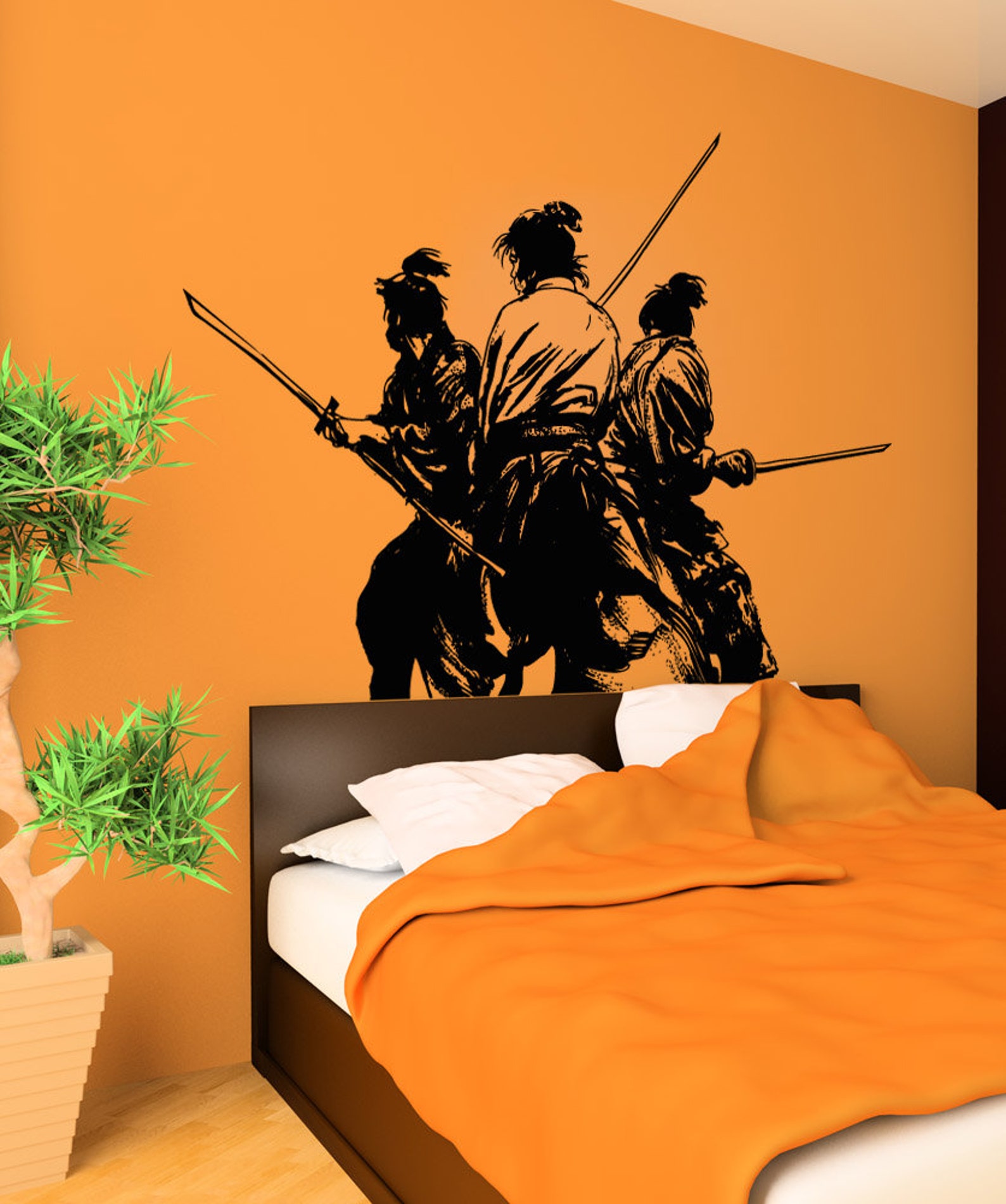 Vinyl Wall Art Decal Sticker Fighting Samurai 5037B | Etsy