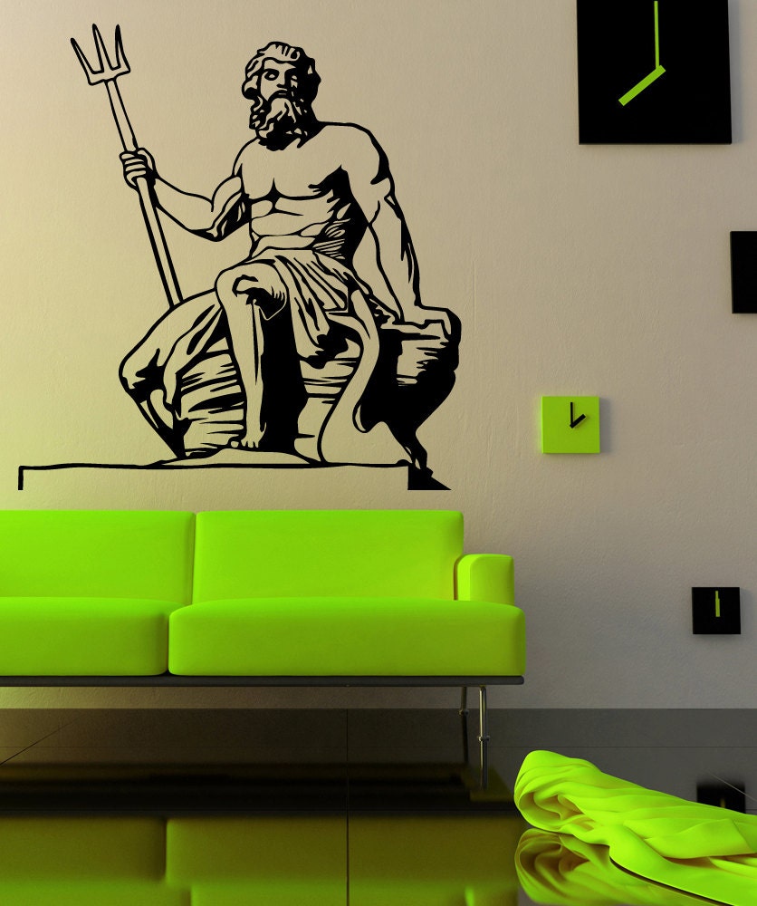 Vinyl Wall Decal Sticker Poseidon Greek Statue Osmb512m - Etsy