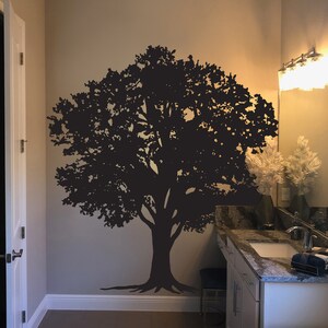 Tree Wall Decal Sticker. Bedroom Tree Wall Art, Bathroom Wall Decor ...